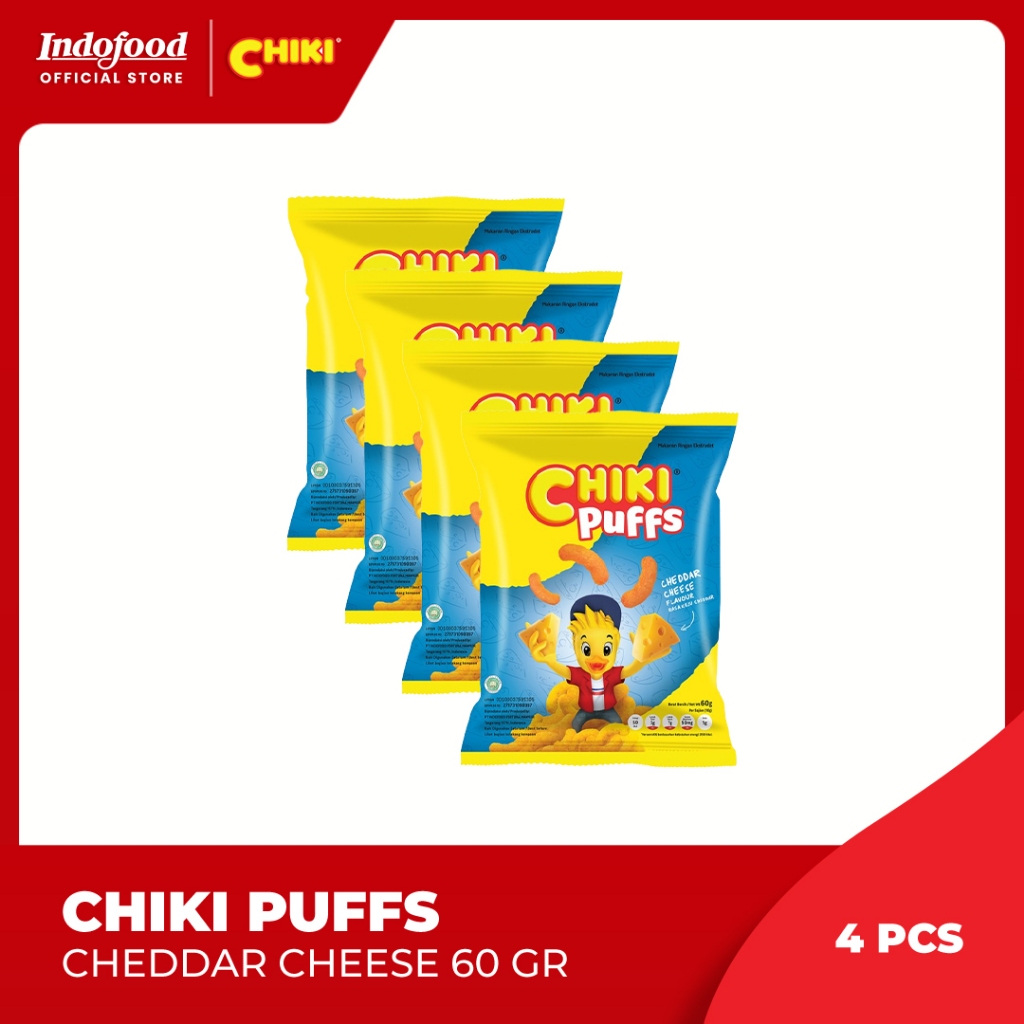 Jual 4 Pcs - Chiki Puffs Cheddar Cheese 60 gr | Shopee Indonesia