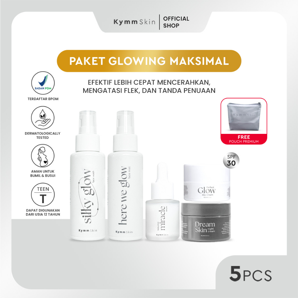 Jual KYMM SKIN 5PCS Paket Lengkap Glowing | Shopee Indonesia