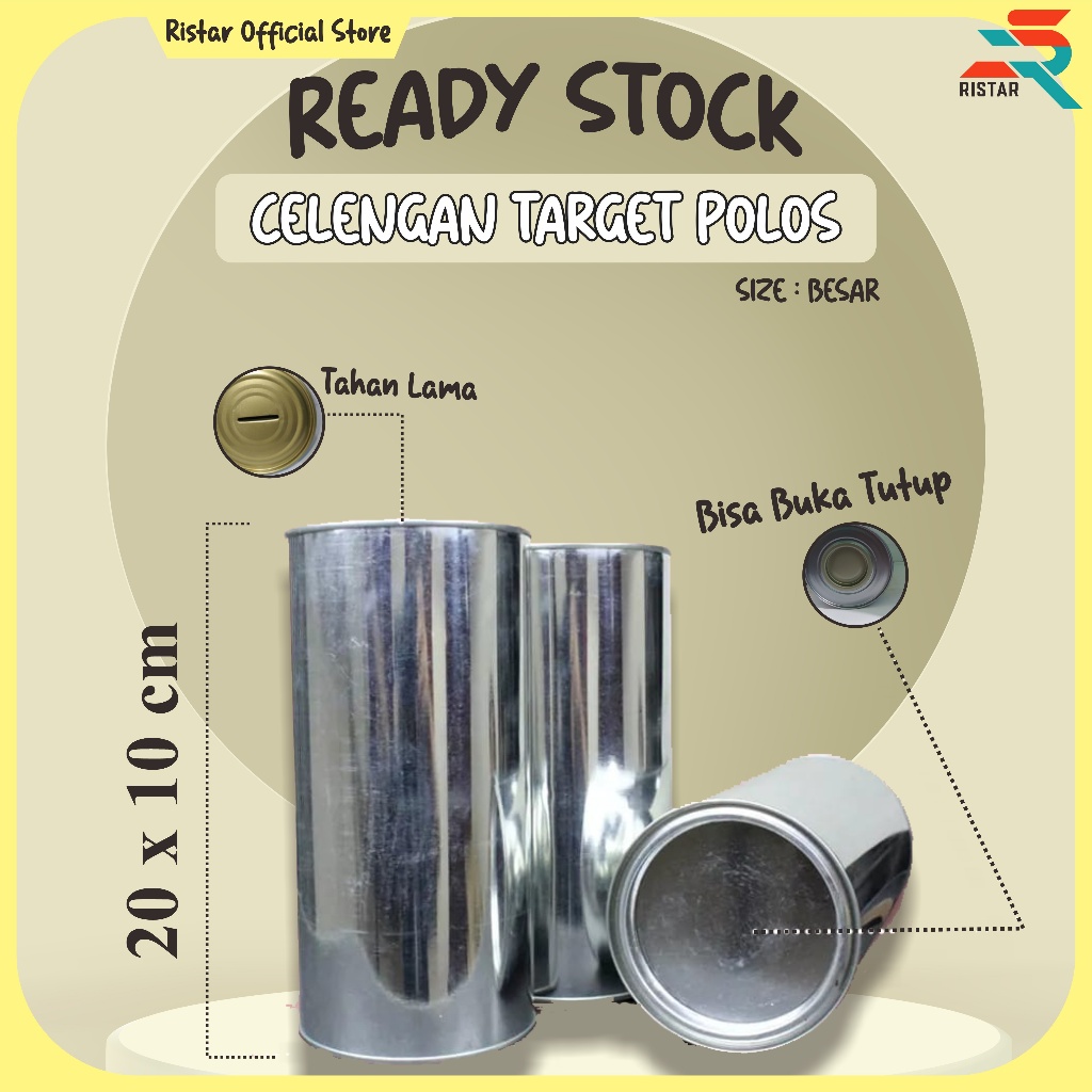 Jual CELENGAN KALENG POLOS UKURAN L(20X10cm) | Shopee Indonesia