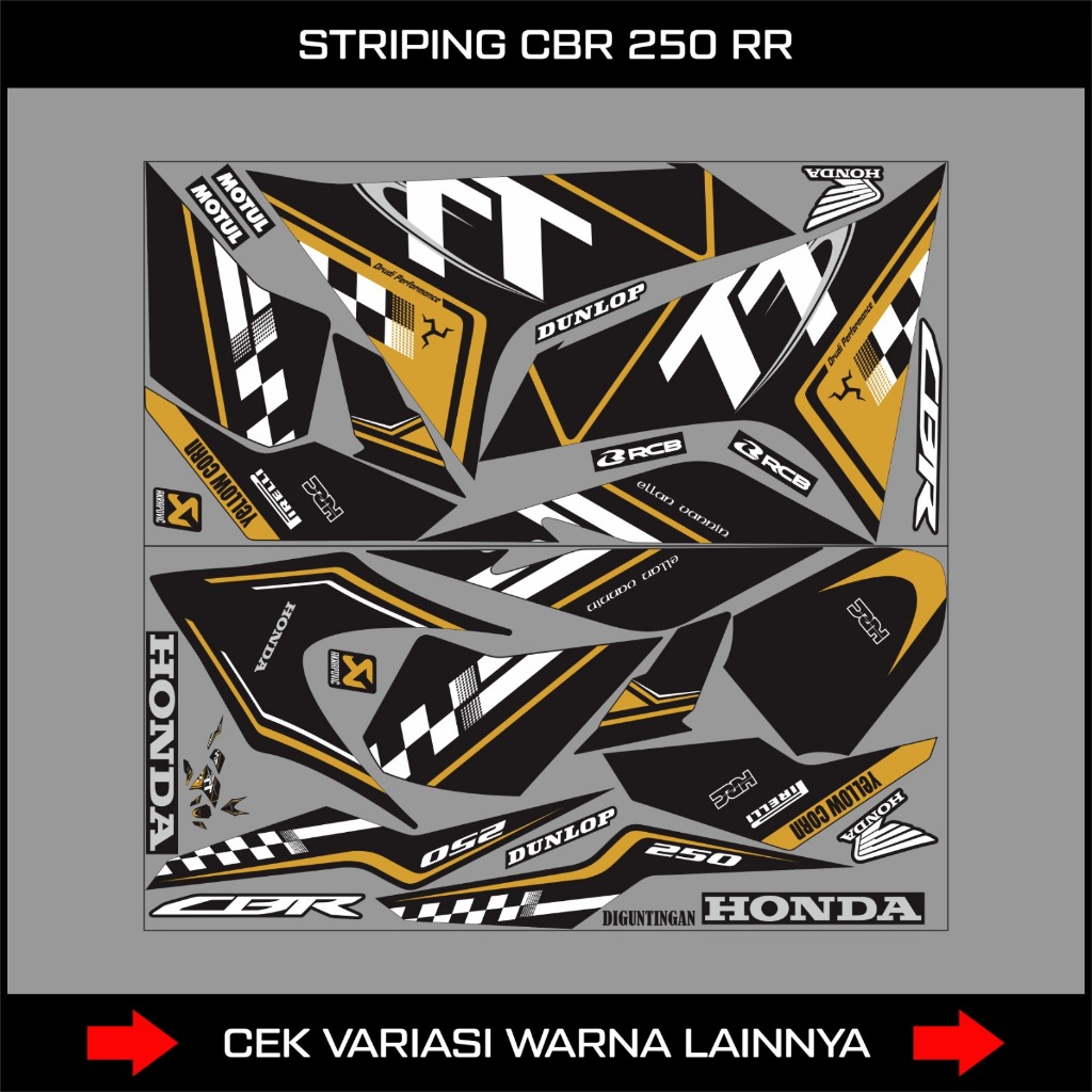 Jual STRIPING MOTOR CBR250 RR GRAFIS KYT RACING / Stiker Motor Honda ...