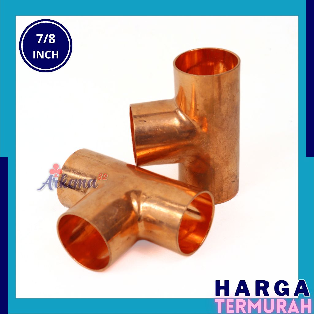 Jual SAMBUNGAN TEE 7/8 INCH | COPPER TEE TEMBAGA 7/8" | TE FITTING PENYAMBUNG PIPA 7/8 | CABANG ...