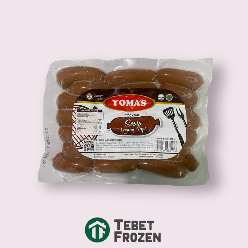 Jual YOMAS SOSIS SAPI COCKTAIL COKELAT 500GRAM - TEBET FROZEN | Shopee ...