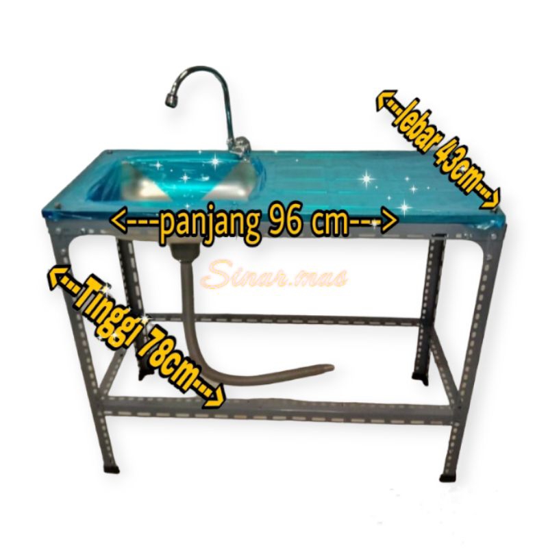 Jual Wastafel Bak Cuci Piring Portable 96cmx43cm / Tempat cuci tangan 1 ...