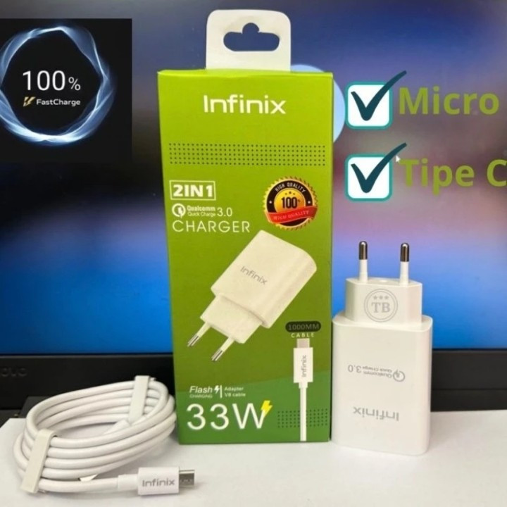 Jual Charger Infinix 33W Fast Charging Original 33 Watt Micro / Type C ...