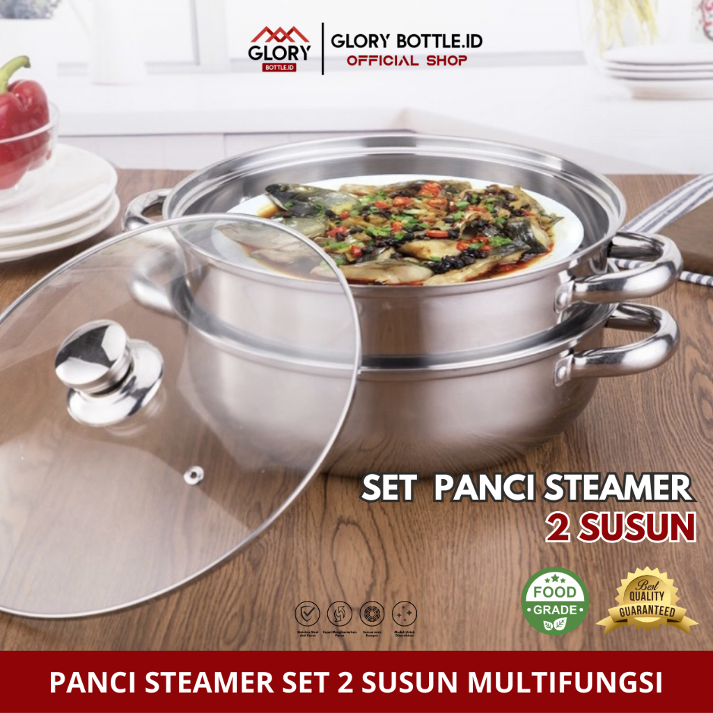 Jual GB - PANCI KUKUS SET STAINLESS STEEL UK 28CM TEBAL / STEAMER ...