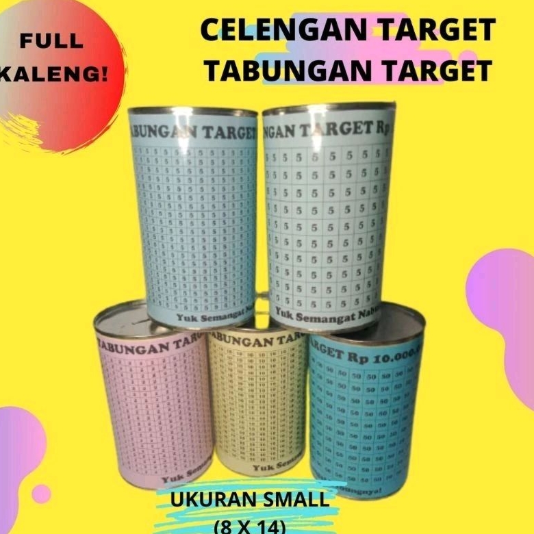 Jual Celengan Target Full Kaleng Murah Tabungan Target Viral Celengen ...