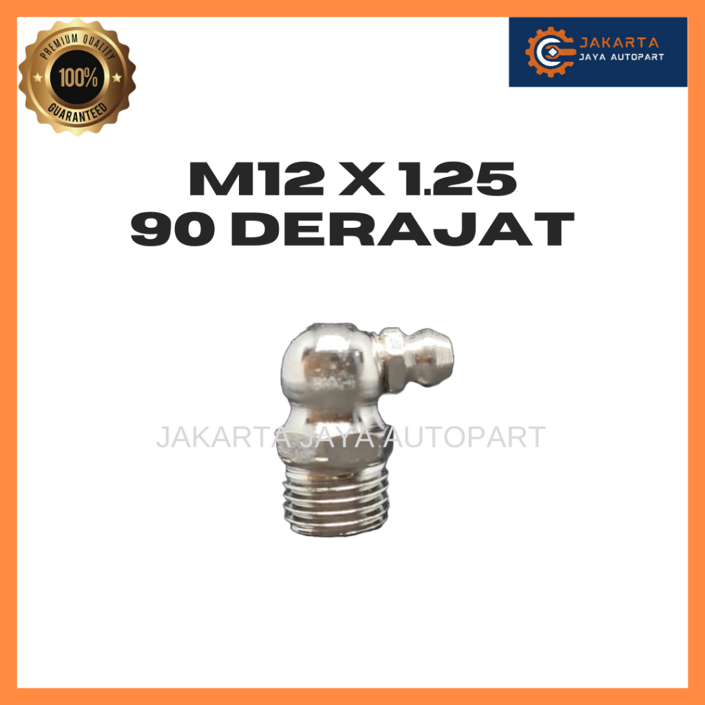 Jual NIPPLE GREASE 12MM M12*1.25*90°/NIPPLE GREASE/NEPEL GEMUK STEEL CHROME | Shopee Indonesia