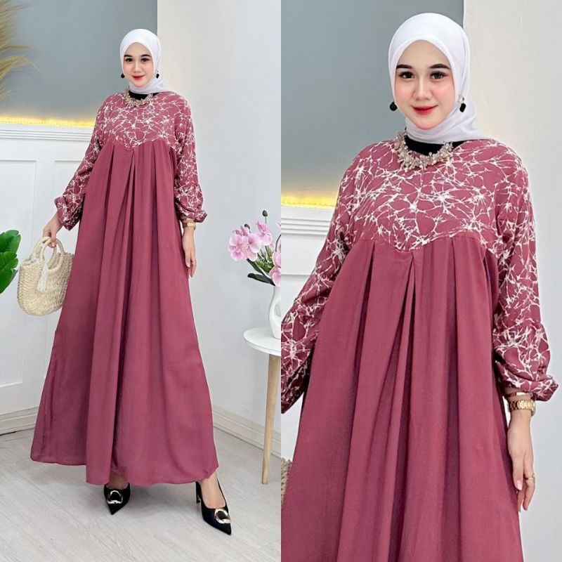 Jual Gamis rayon syar'i elegan gamis jumbo wanita premium busui Ld 120 ...