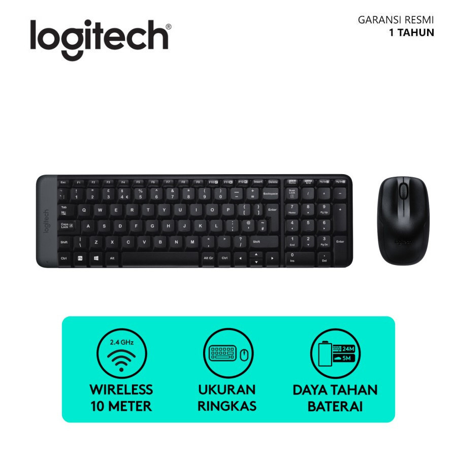 Jual LOGITECH MK220 Wireless Nano Receiver Combo Keyboard Mouse MK 220 ...