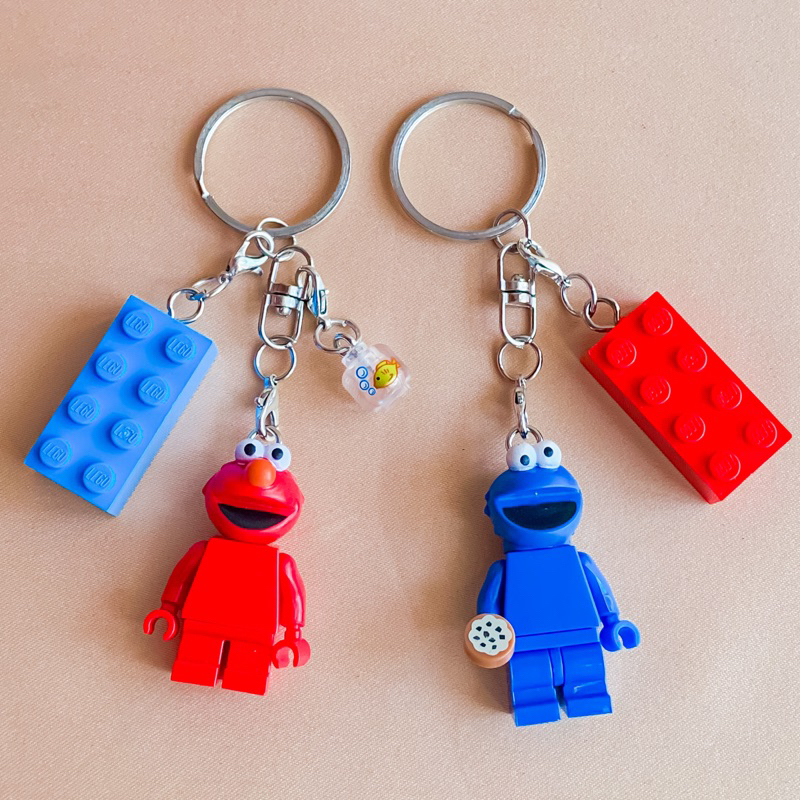 Jual GANTUNGAN KUNCI KEYCHAIN L3G0 BRICK ELMO COOKIE MONSTER SESAME ...