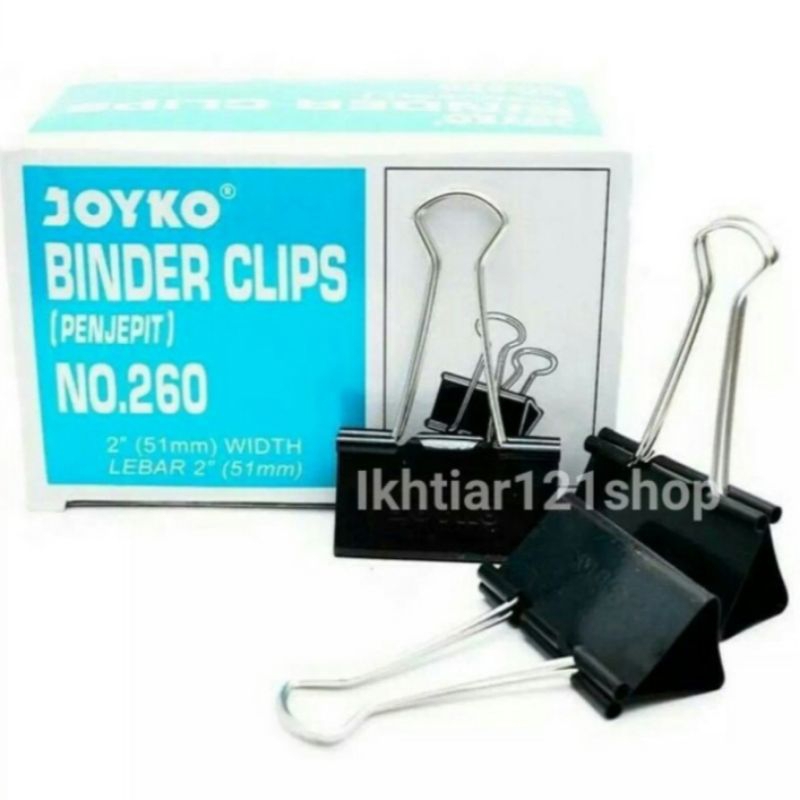 Jual Binder Clips No.260 Klip Binder Per Box isi 12 pcs | Shopee Indonesia