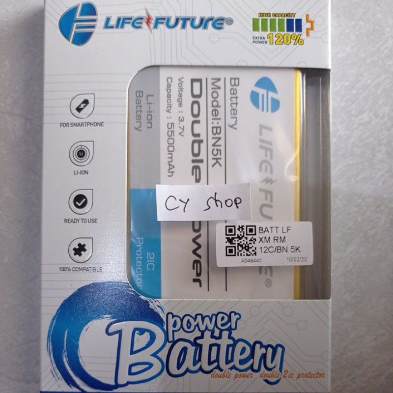 Jual baterai life future xiaomi BN5K redmi 12C double power | Shopee ...