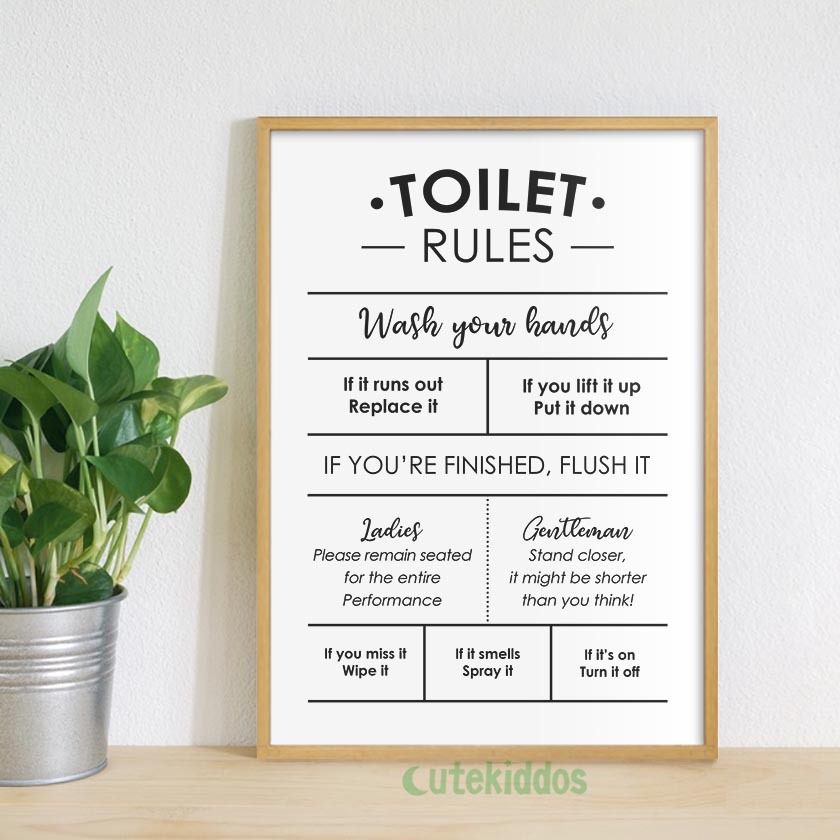 Jual Hiasan Dinding Toilet Rules Wall Decor Pajangan Kamar Mandi Toilet ...