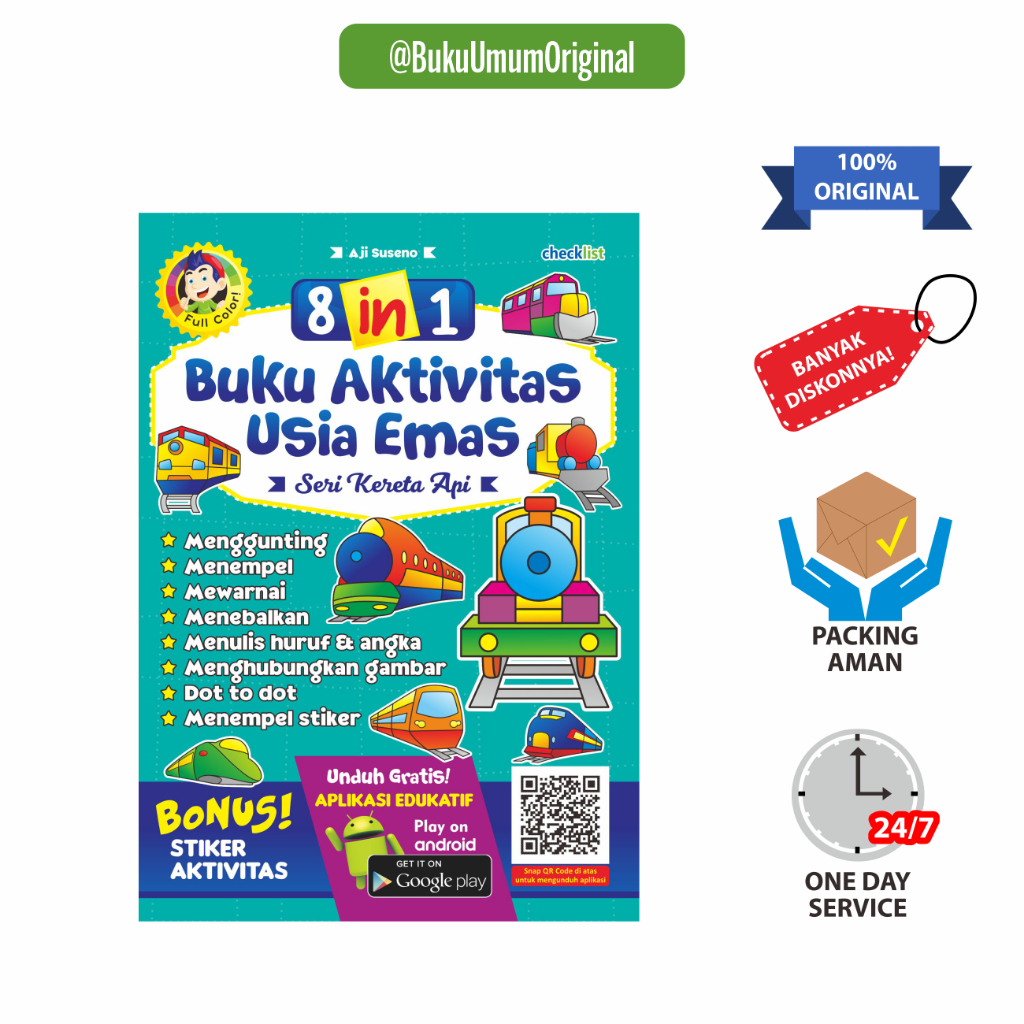 Jual Buku Belajar Anak 8 in 1 Aktivitas Usia Emas Seri Kereta Api | Shopee Indonesia