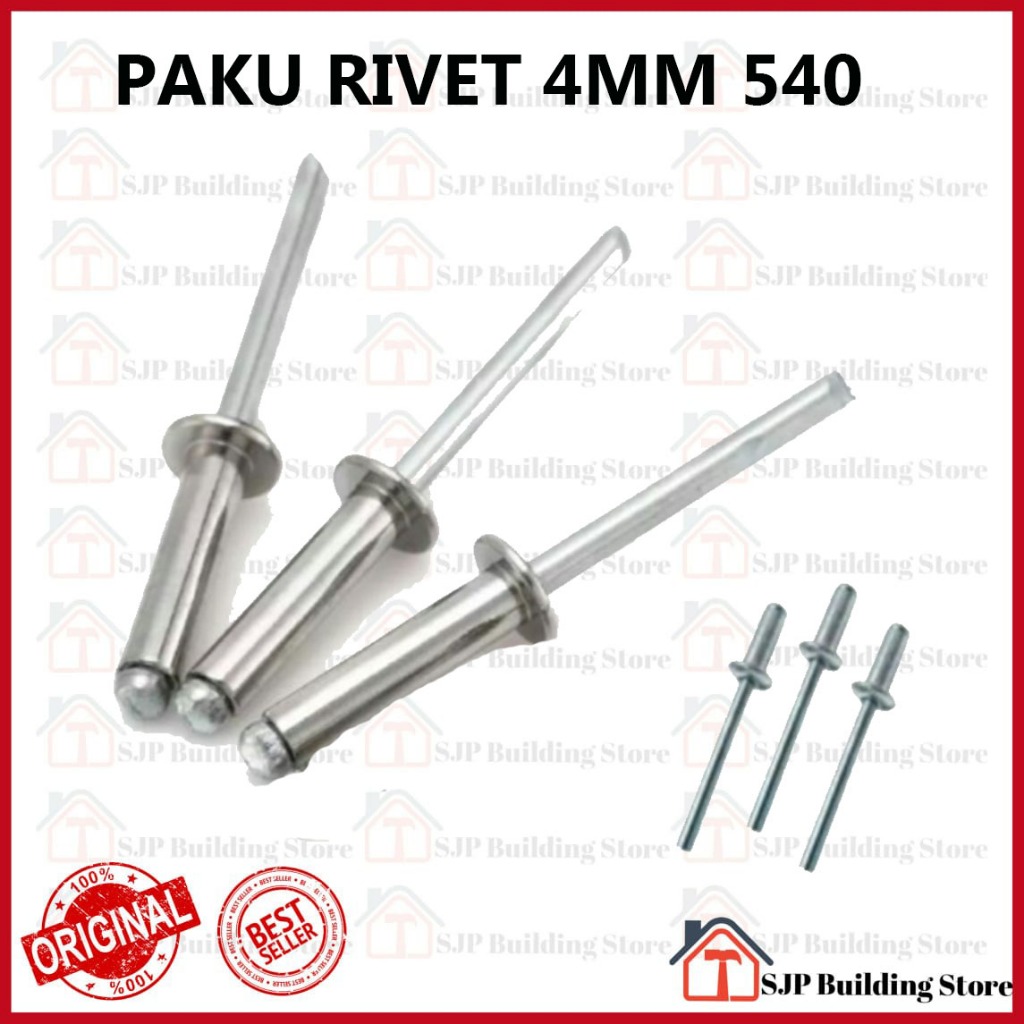 Jual Paku Rivet 4mm x 11 mm 540 Blind Rivets 540 paku tembak - 50 pcs ...