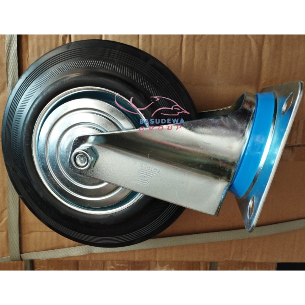 Jual TRIPLE S RODA KARET 8" HIDUP / MATI / HIDUP REM ( pilih varian ...