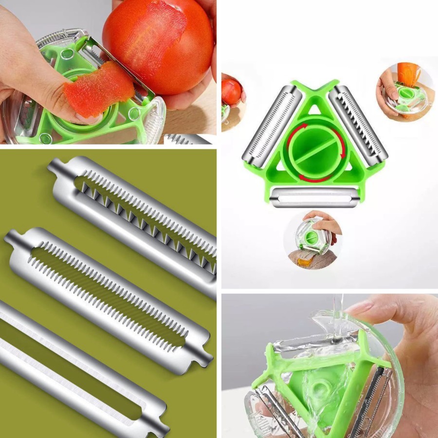 Jual PEELER 3 IN 1 Alat Pengupas Kulit Buah 3in1 Pisau Kupas Kulit Buah ...
