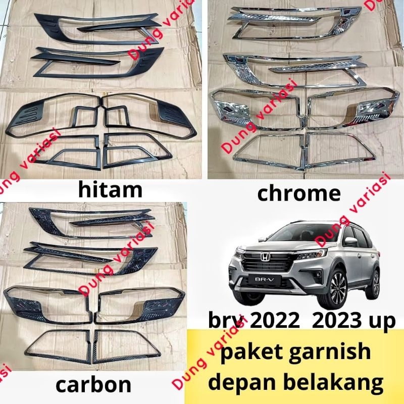 Jual paket garnish lampu depan belakang brv hitam,chrome,carbon 2022-2023 up | Shopee Indonesia