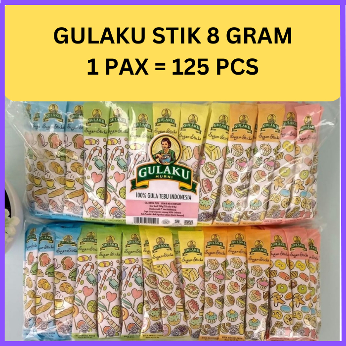 Jual GULAKU STIK SACHET 125 PCS / GULA SACHET / GULAKU STICK / GULAKU ...