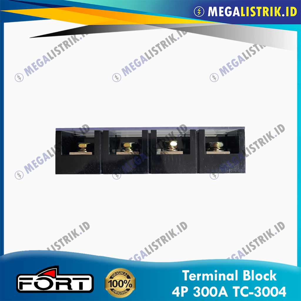 Jual FORT TERMINAL BLOCK 4P 300A TC-3004 / TERMINAL BLOK KACA 4 POLE ...