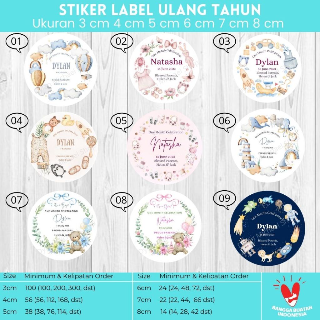 Jual Stiker One Month Syukuran 40 hari Tedak Siten Custom Ulang Tahun ...