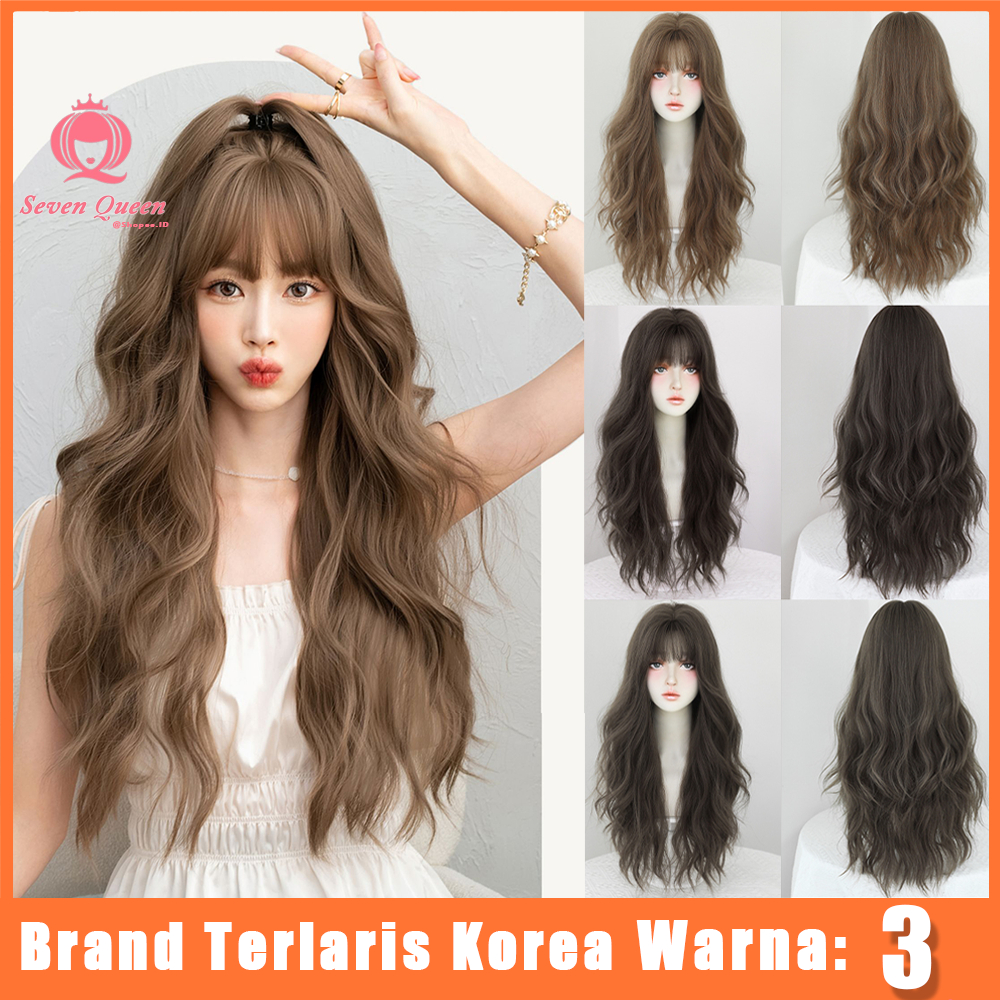 Jual 7JHH 68cm C-0335 Wig Panjang Rambut Alami Ikal Keriting ...