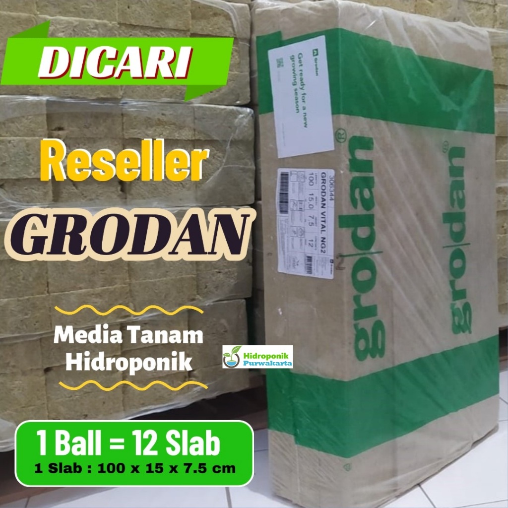 Jual Rockwool Media Tanam Hidroponik GRODAN Ball Bal Bale Isi 12 Slab ...