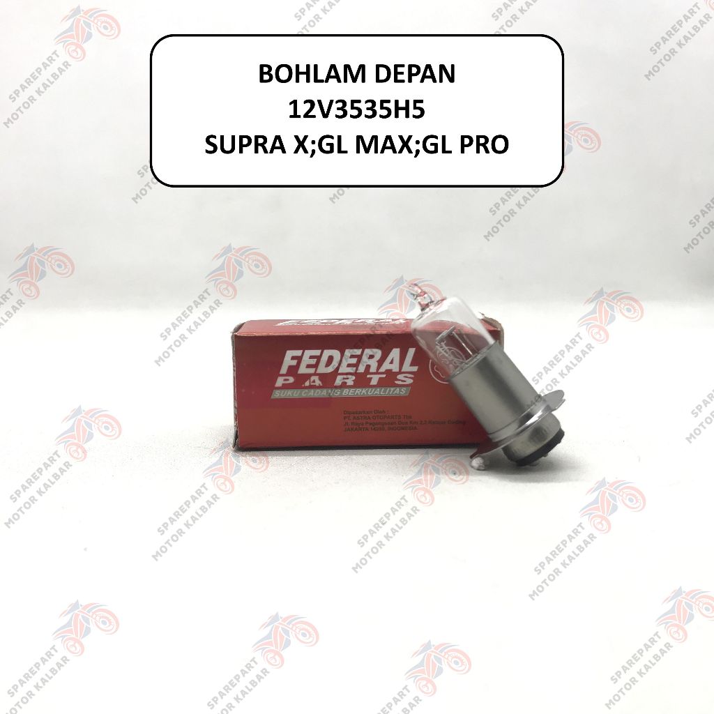 Jual ( 1 pcs ) Bohlam / Lampu Depan Motor HONDA GL MAX ; GL PRO ( PLATINA ) ; SUPRA X ( H5 12V35 ...