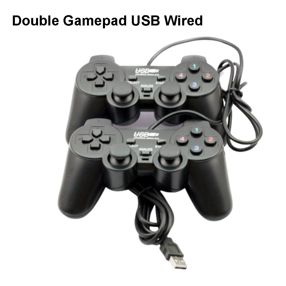 Jual Gamepad Joystick Controller USB Wired Hitam Getar Vibration Single Double Gaming PC Laptop ...