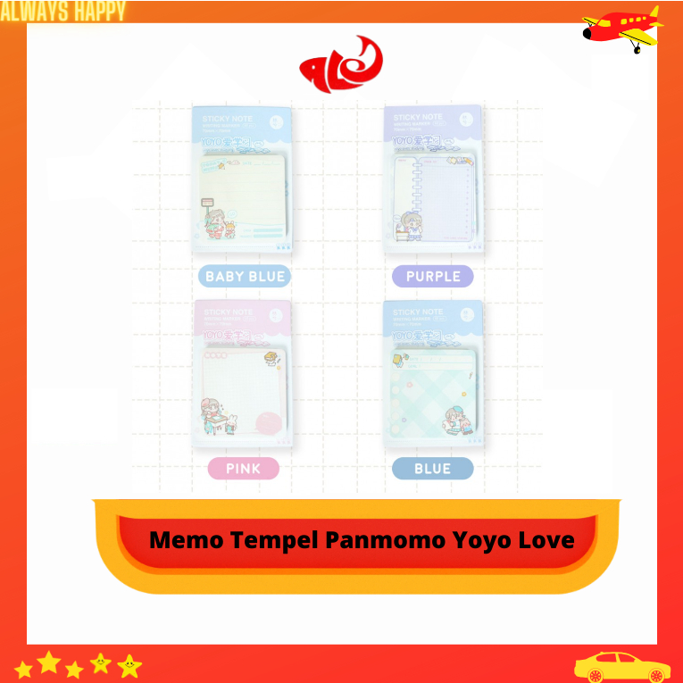 Jual Sticky note Memo Tempel Panmomo Yoyo Love Murah | Shopee Indonesia