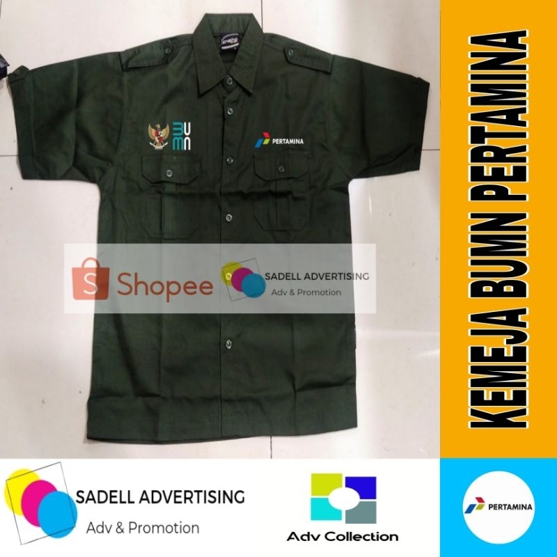 Jual Kemeja Pertamina Seragam Pertamina BUMN Hijau Army PDH Lengan ...