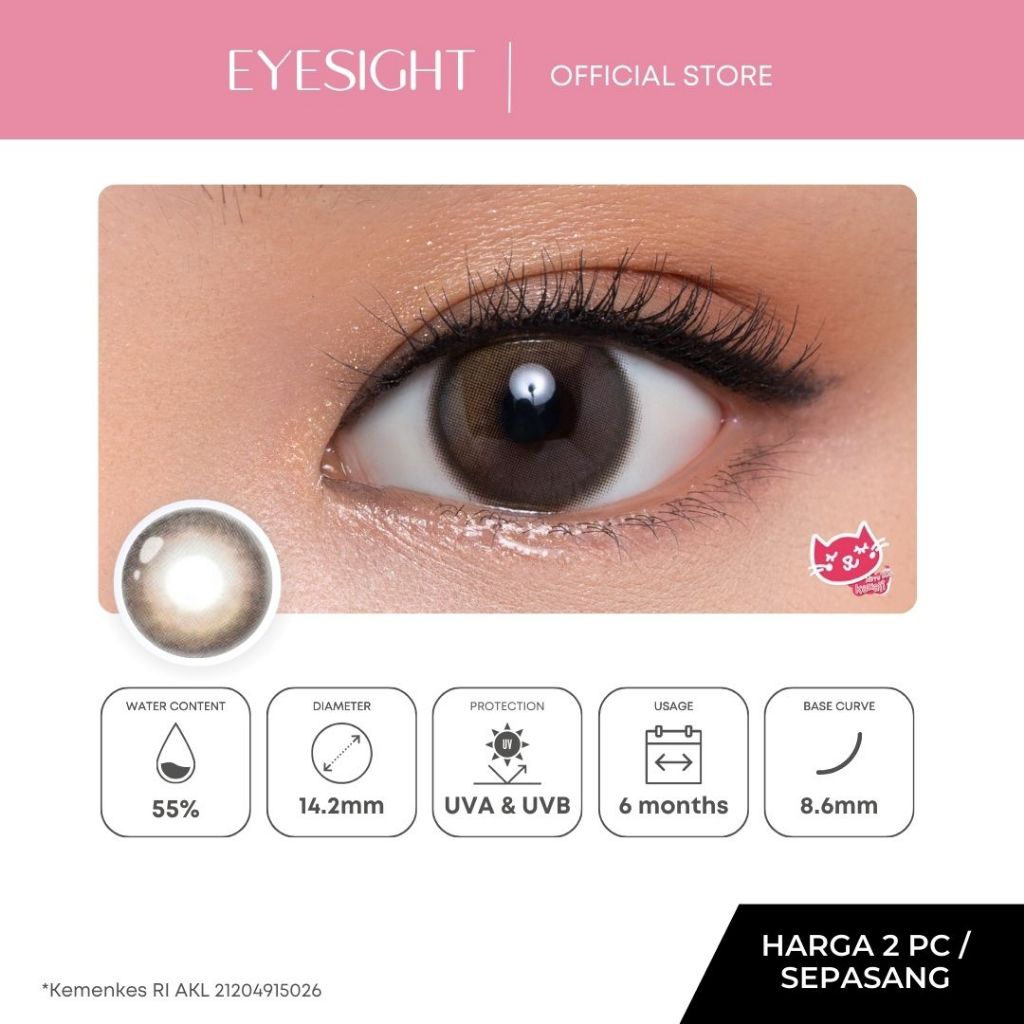 Jual EYESIGHT LENSES Softlens Kitty Kawaii Mini Eileen Brown (2pcs/sepasang) | Shopee Indonesia
