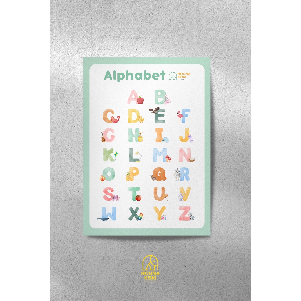 Jual Poster Edukasi Anak Aesthetic Alphabet Series | Shopee Indonesia