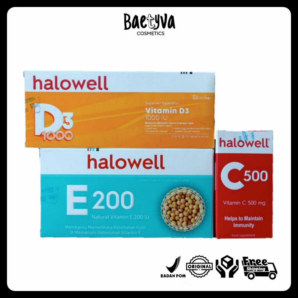 Jual Halowell Vitamin C 500mg / Halowell Vitamin D3 1000 IU / Halowell ...