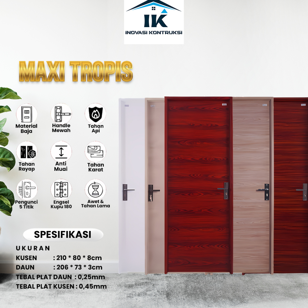 Jual INOVASI KONTRUKSI - (MAXI TROPIS) Full Set Pintu Baja Anti Karat Lengkap Berkualitas ...