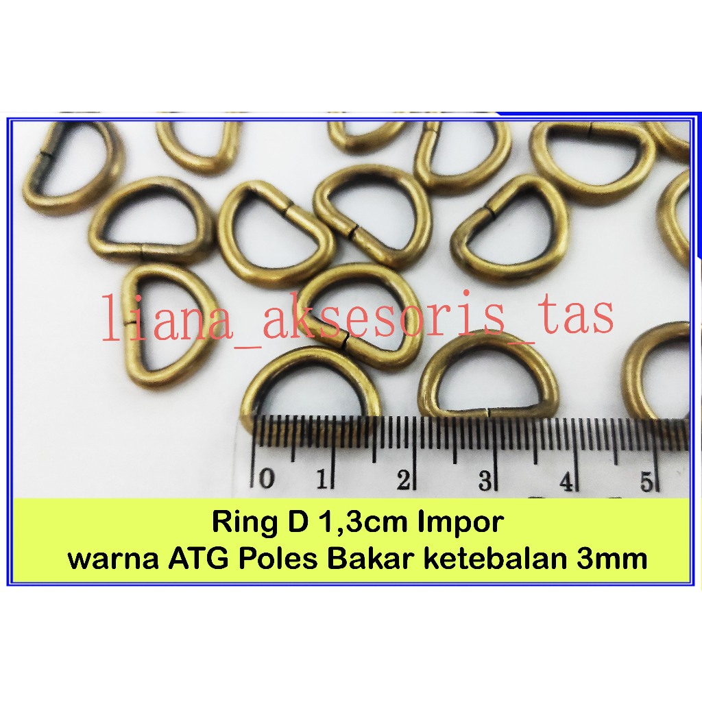 Jual Ring D ukuran 1,3cm Ketebalan 3mili warna ATG Poles Bakar | Shopee ...