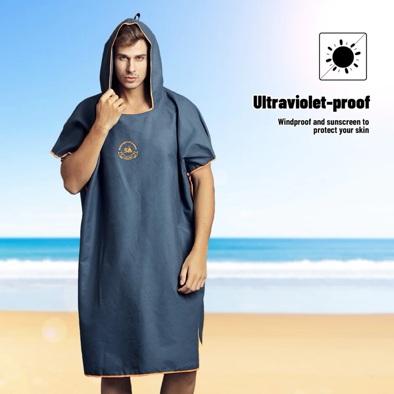 Jual SALE! microfiber quick dry changing robe poncho towel (with hood ...