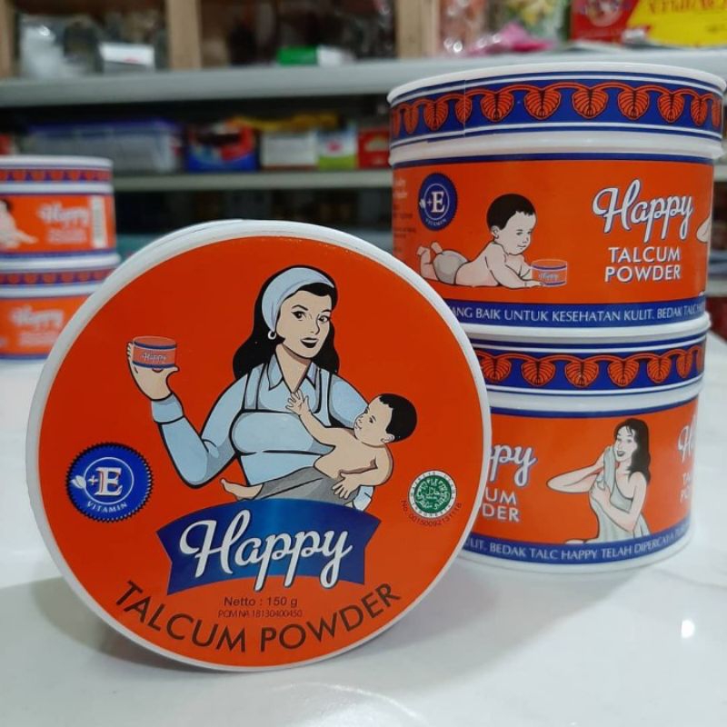 Jual bedak happy talcum powder 150 gram | Shopee Indonesia