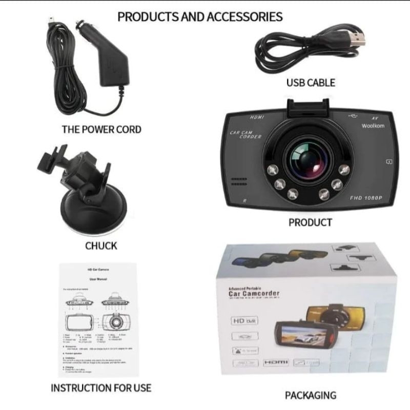Jual KAMERA MOBIL DEPAN BELAKANG CCTV DASHBOARD DVR DASHCAM G30 MEMORI ...