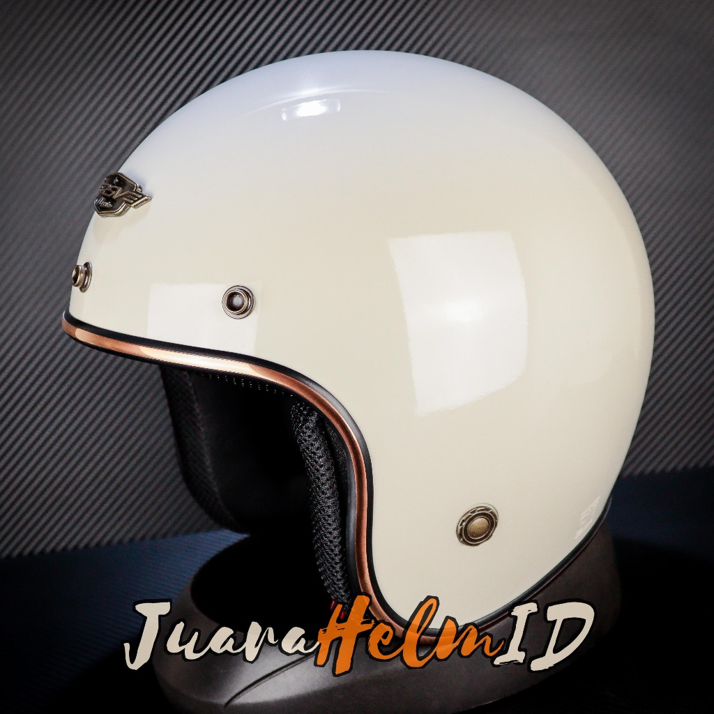 Jual RSV HELM CLASSIC SOLID / CREAM GLOSSY / RETRO | Shopee Indonesia