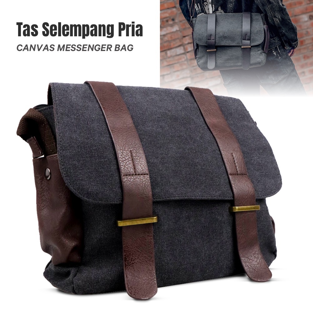 Jual Tas Selempang Canvas Messenger Bag Trendi Fashion Kasual Casual ...