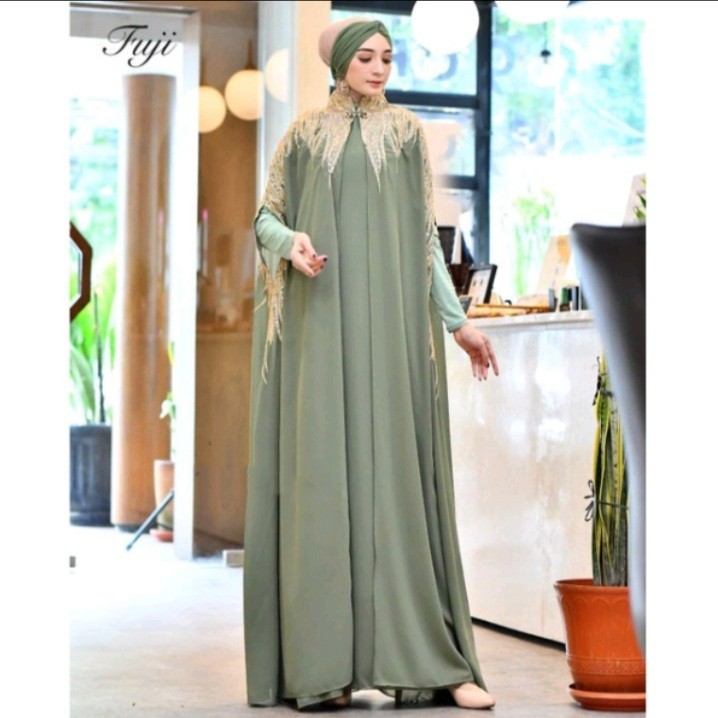 Jual Kaftan Fuji Set Turban Kaftan Fuji Cantik Kaftan Lebaran Kaftan Terbaru Shopee