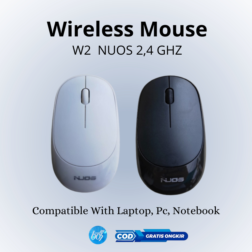 Jual Mouse Wireless Laptop PC Tanpa Kabel/Mouse W2 Nuos 2,4 GHZ Usb ...