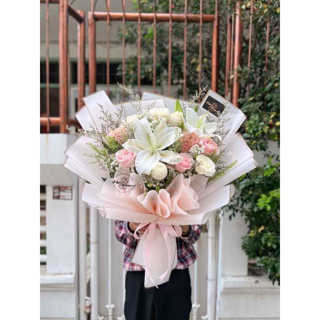 Jual FRESH LILY BOUQUET LARGE SIZE - Buket Bunga Asli Buket Segar Buket ...