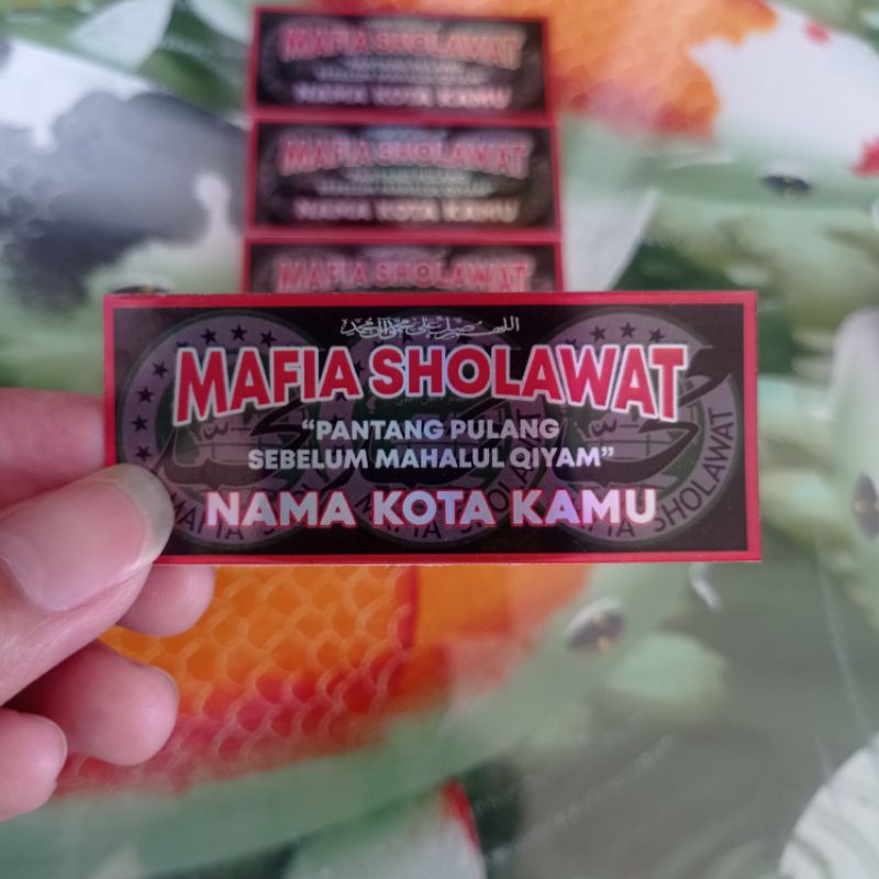 Jual (Minimal Order 10 pcs) Stiker Mafia Sholawat Tema Warna Merah ...