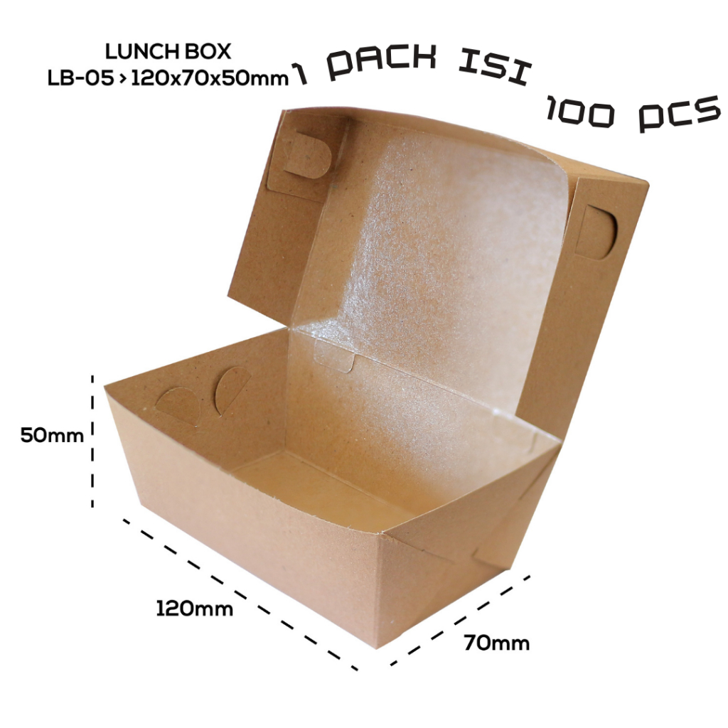 Jual Paper Lunch Box Ukuran S FoodGrade- Kotak Polos Kemasan Makanan ...