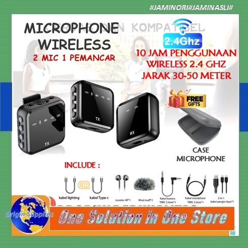 Jual Professional Wireless Microphone ASMR Pembuatan Rekaman Dual ...