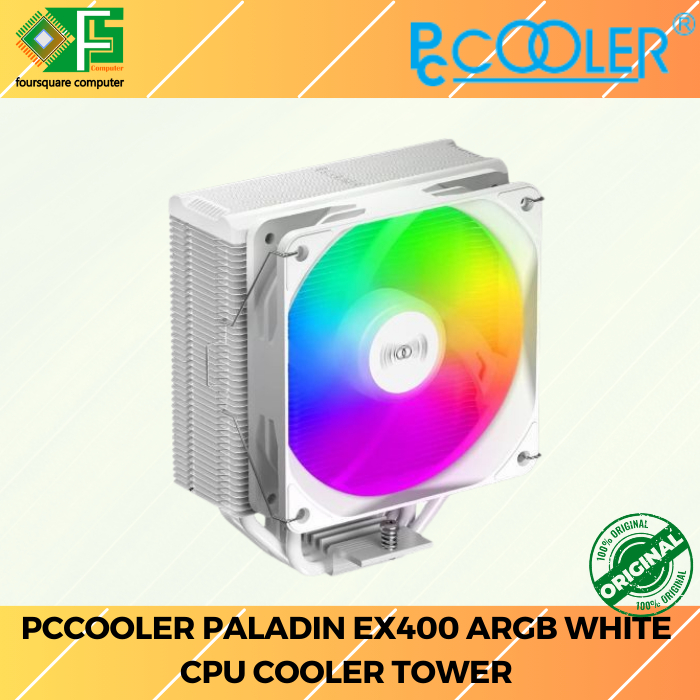 Jual CPU Cooler PCCooler PALADIN EX400 ARGB White 4 Heatpipes | Shopee ...