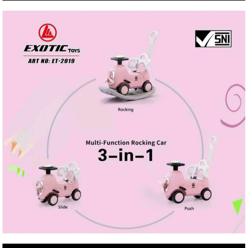 Jual DIJAMIN ORI ride on ET2019 ET 2019 et3114 et 3114 (3in 1) exotic ...