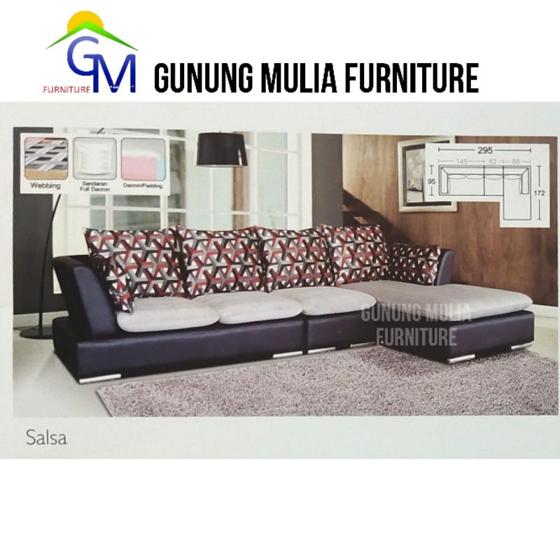 Jual Sofa Tamu / Sofa L Merk Modis Type Salsa | Shopee Indonesia